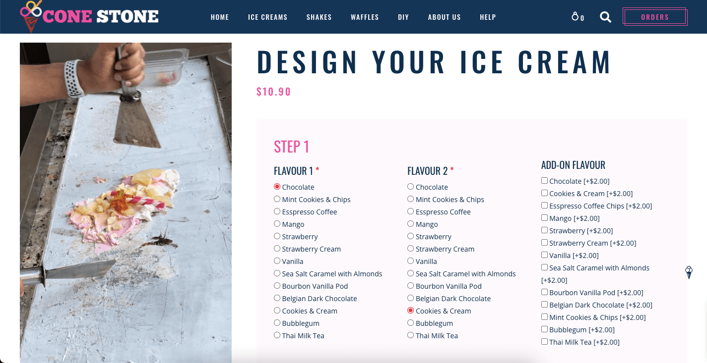 Cone Stone Ice Cream eCommerce Website Development | EngiNerds Digital Agency